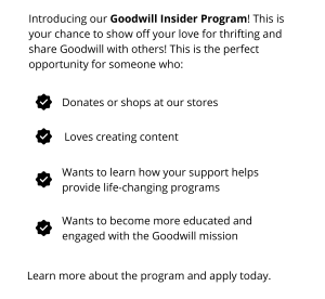 Join our Goodwill Insider Program! ⭐ – OC Goodwill